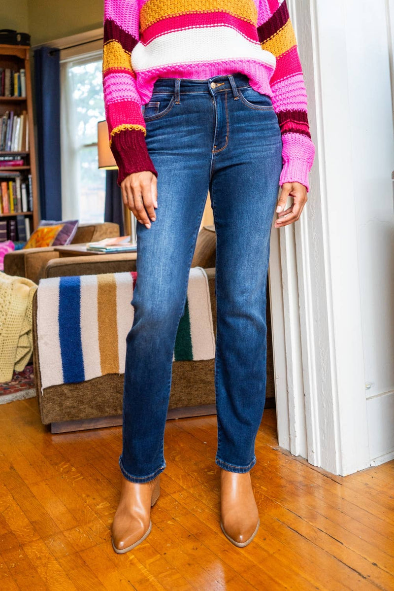 Kristina Thermal Straight Jeans – Ella Mae's Boutique